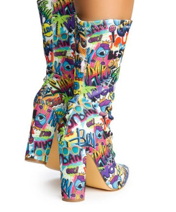Graffiti Bootie Heels – Finest Runway
